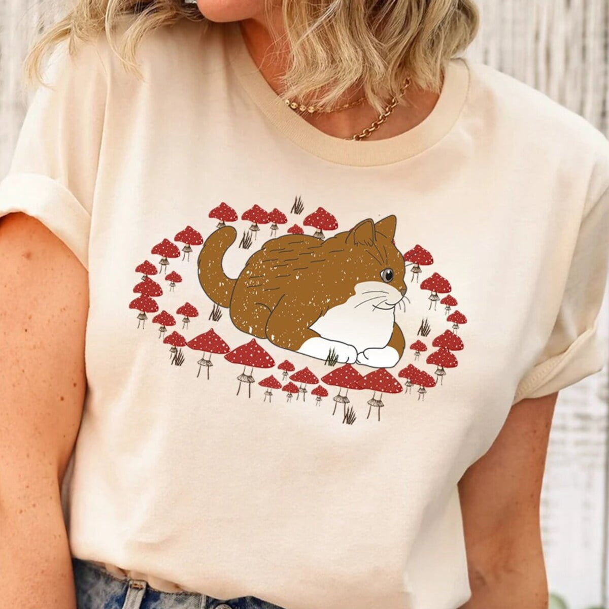 Sam Soft Goblincore Shirt, Cat Mushroom Shirt, Cats Lovers Tee Gift ...