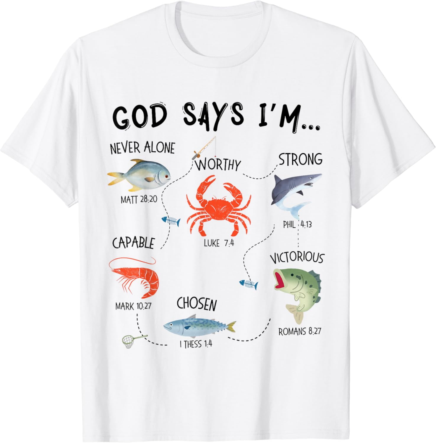 Sam Soft God Says I Am Fishing Christian Fisher Bible Verse Fish T ...