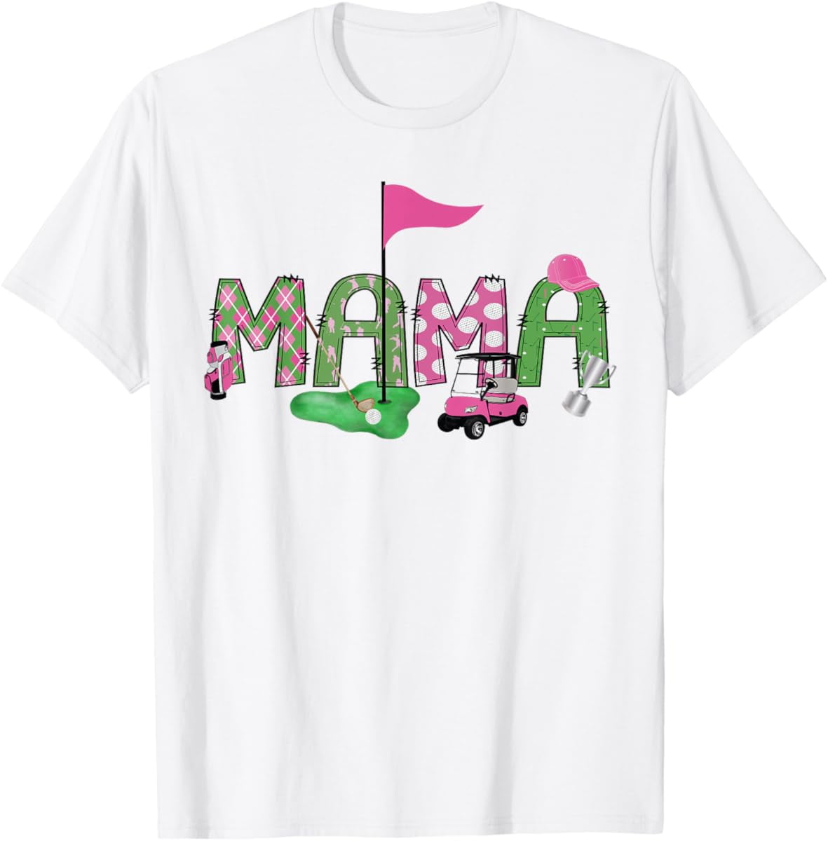 Sam Soft Golf Mama Pink Hole In One Golf 1St Birthday Girl T-Shirt, Gift For Friend, Full Size S ...
