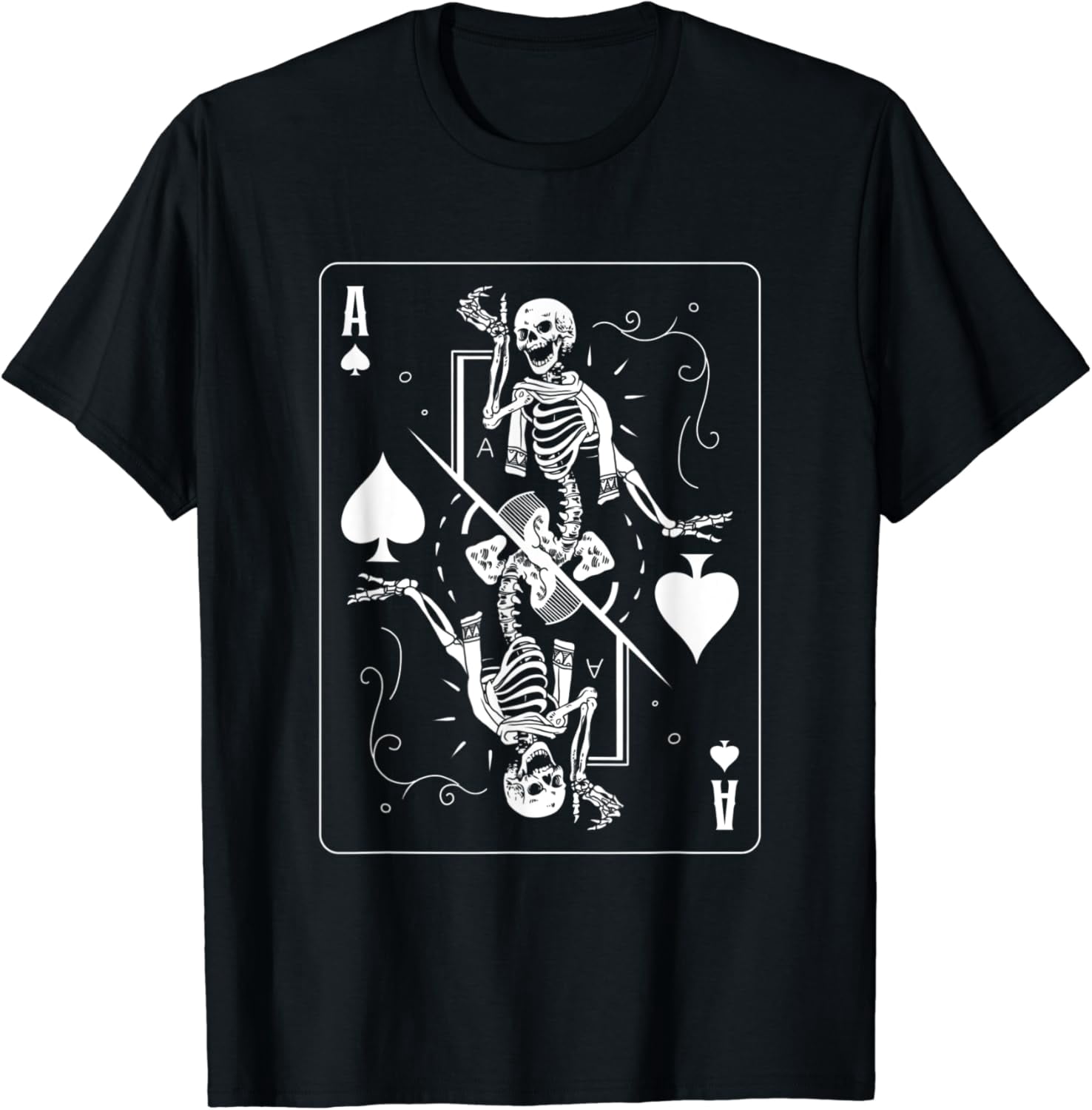 Sam Soft Goth Punk Ace Card Gambler Skeletons Spades Shark Horror T ...