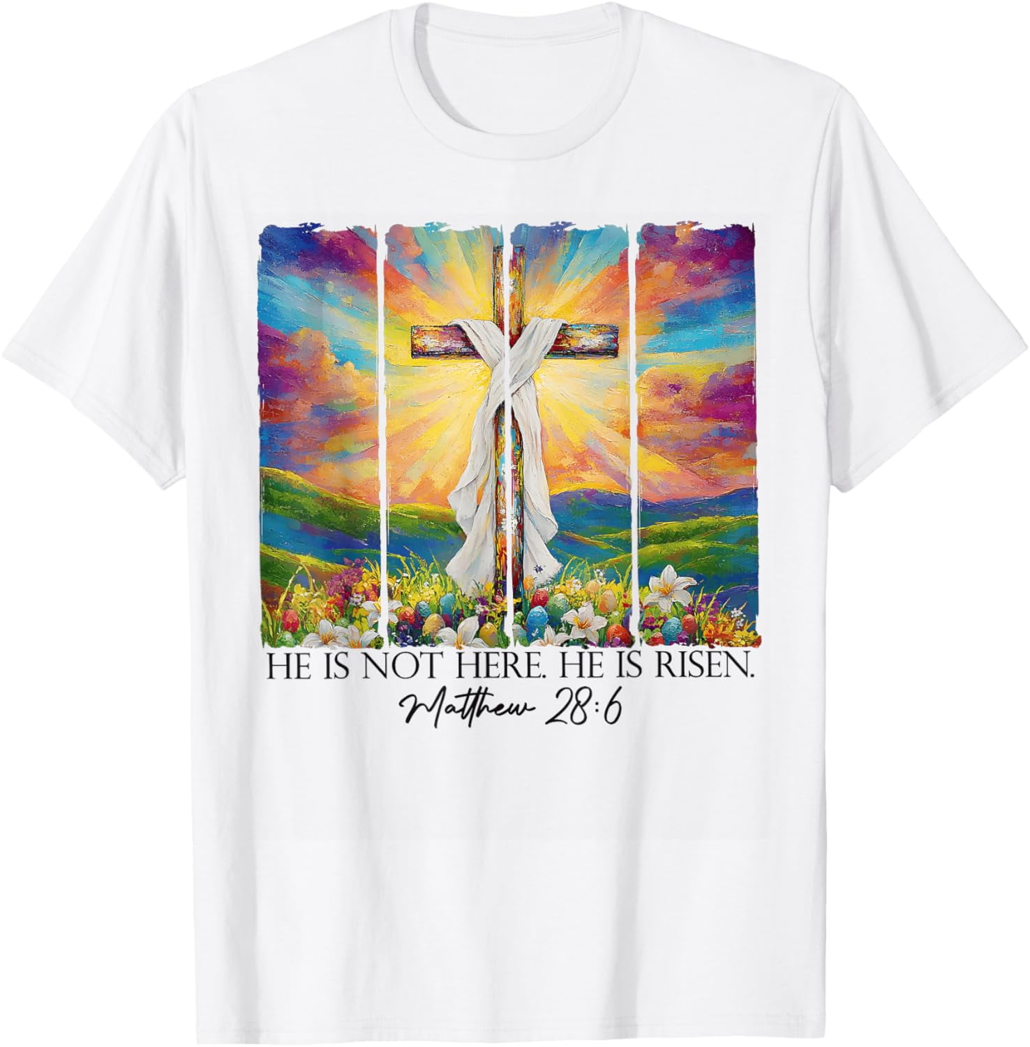 Sam Soft He Is Not Here He Has Risen Christian Bible Verse T-Shirt ...