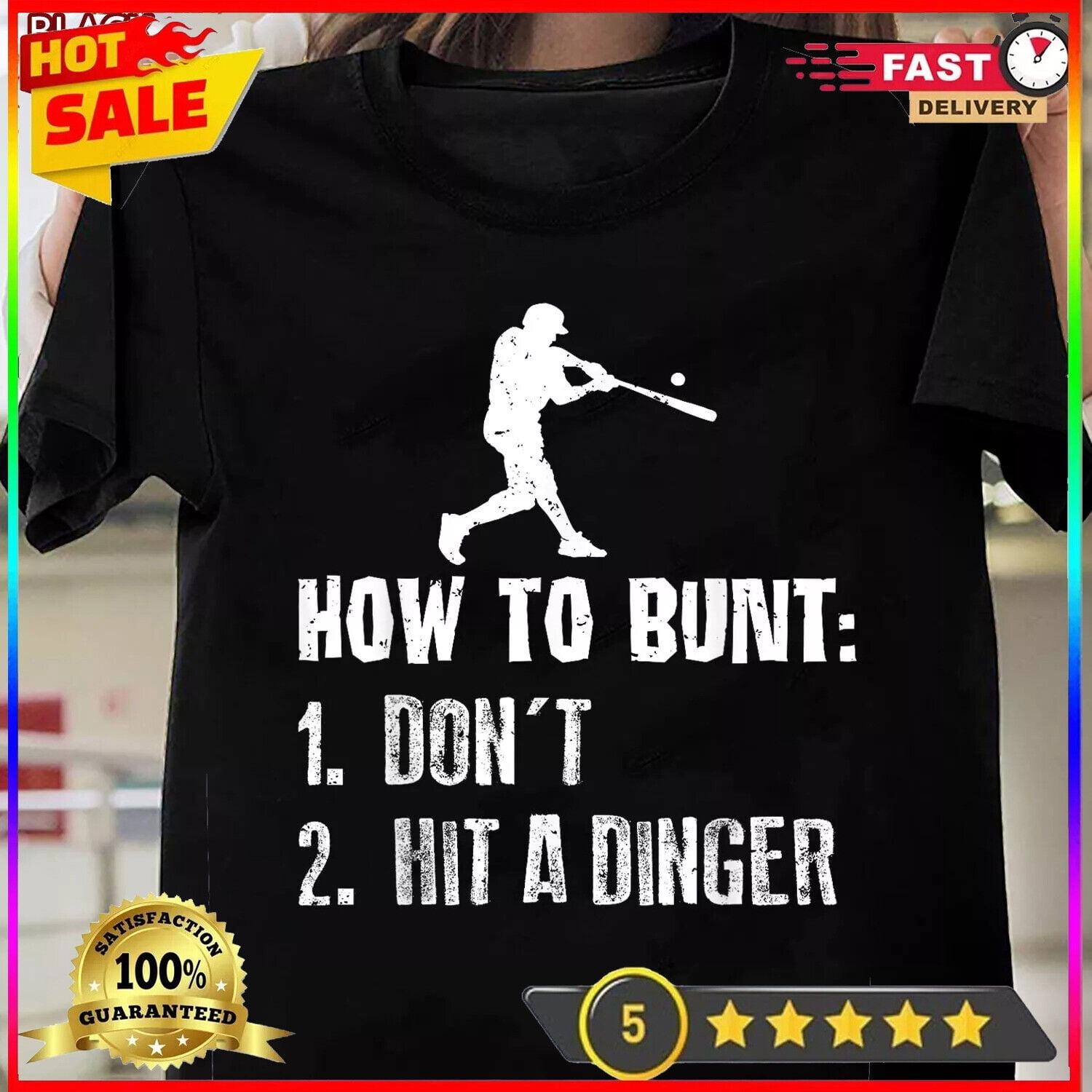 Sam Soft How To Bunt Don'T Hit A Dinger Baseball T-Shirt, Baseball ...