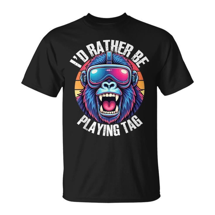 Sam Soft I'D Rather Playing Gorilla Monkey Gorilla Vr Gamer T-Shirt - Walmart.com