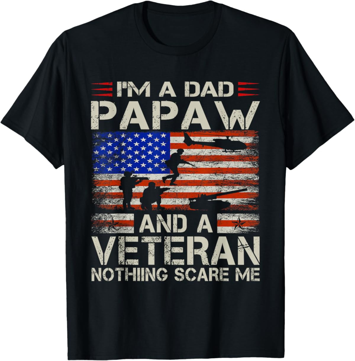 Sam Soft I'M A Dad Papaw And Veteran Retro Dad Papa Grandpa T-Shirt - Walmart.com