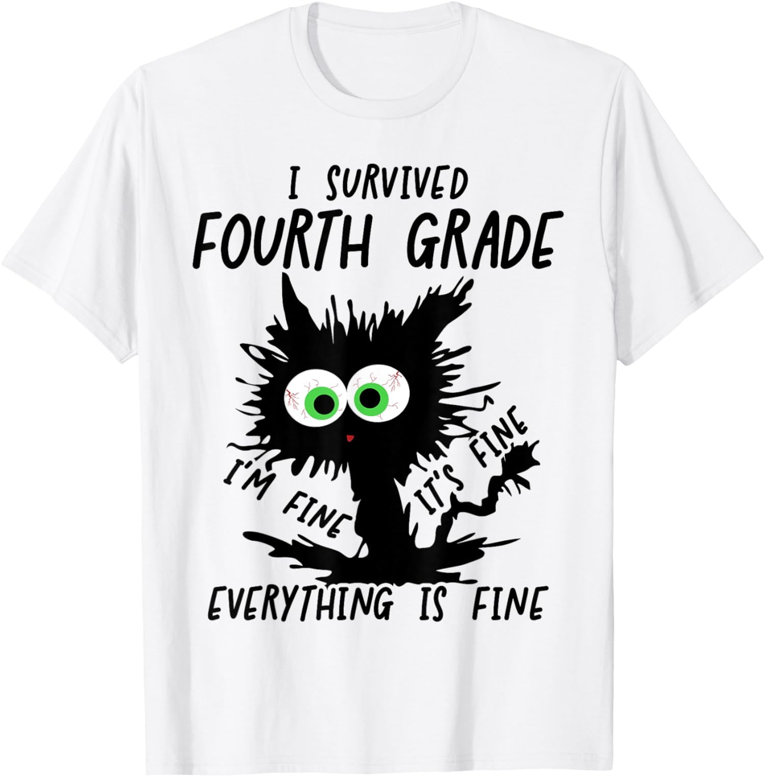 Sam Soft I Survived 4th Grade Cat T-Shirt - Walmart.com