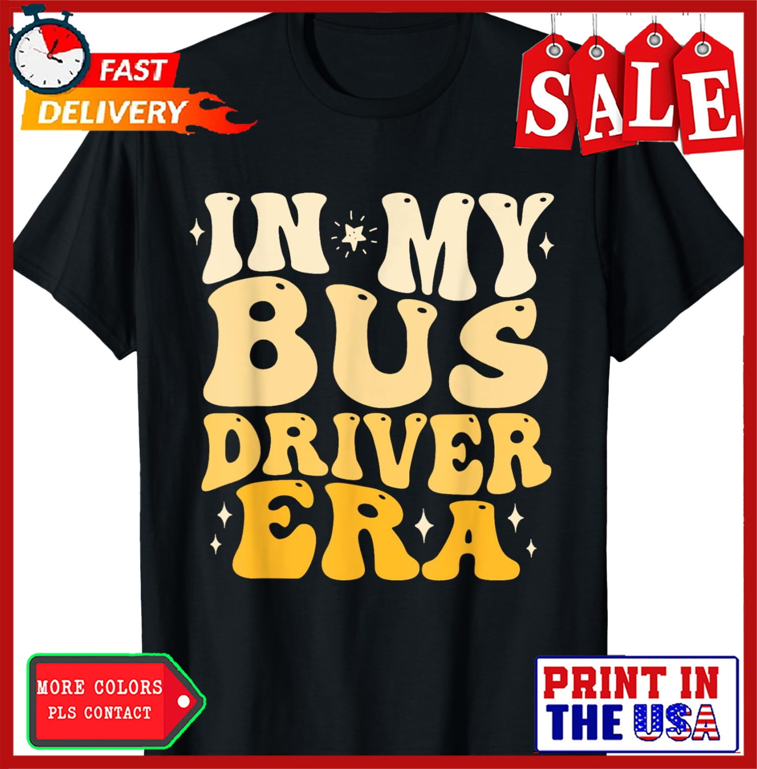 Sam Soft In My Bus Driver Era Groovy Back To School Bus Unisex T-Shirt ...
