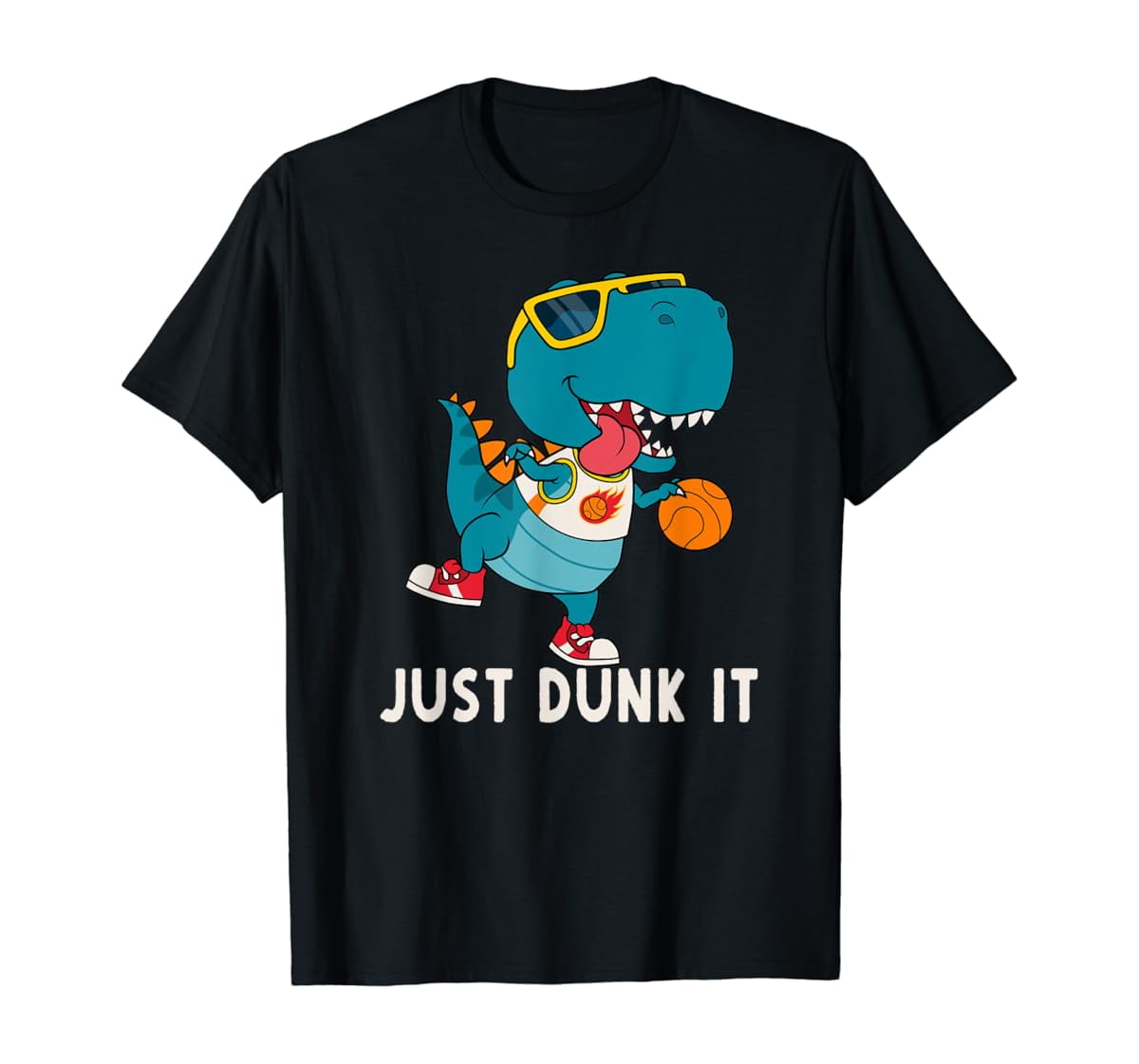 Sam Soft Just Dunk It Dinosaur Basketball League Slam Dunk Gift T-Shirt ...