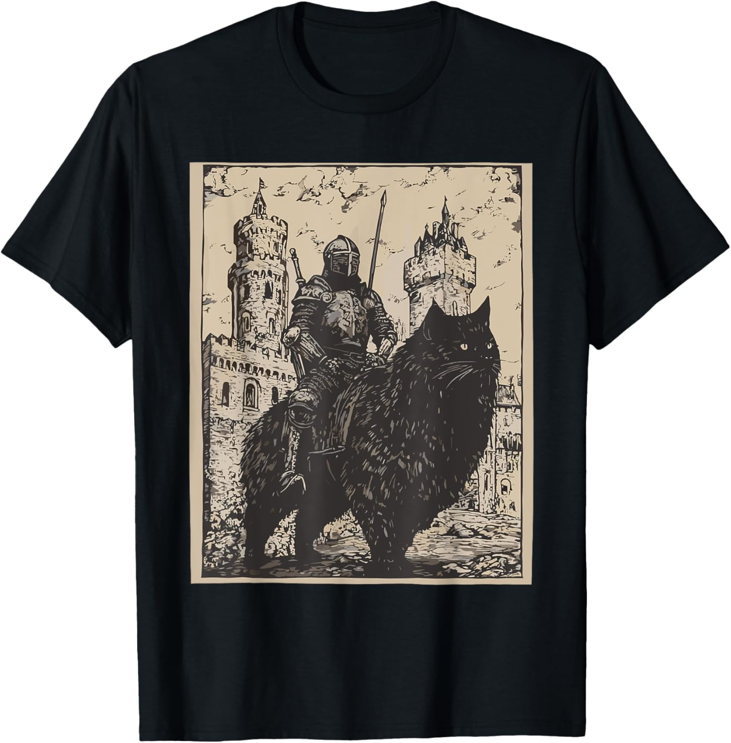 Sam Soft Knight Cat Rider Vintage 90s Medieval Knight Riding Cat T ...