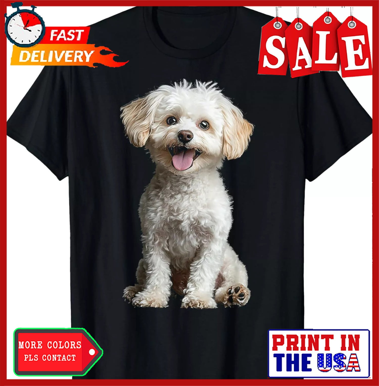Sam Soft Maltipoo Dog Motif Pet Artwork Maltipoo T-Shirt - Walmart.com