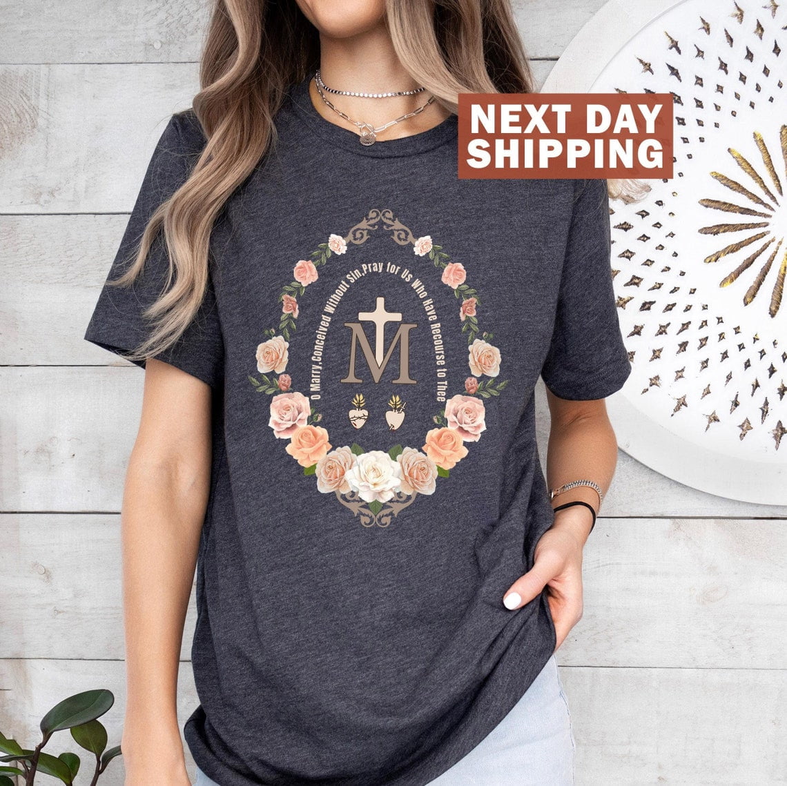 Sam Soft Marian Catholic T-Shirt, Virgin Mary Shirt, Catholic Gifts For ...