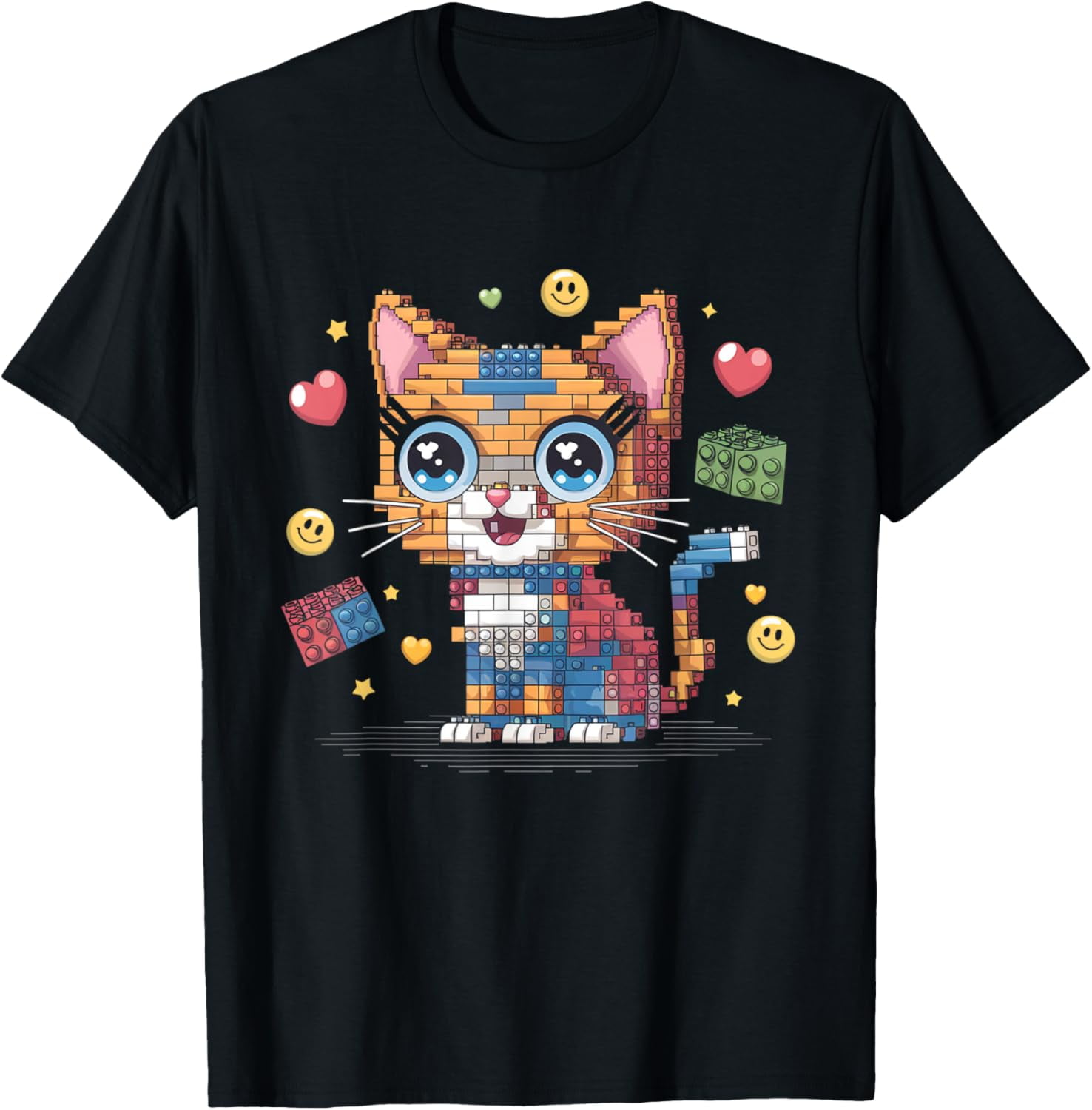 Sam Soft Master Builder Building Bricks Block cute Cat T-Shirt ...