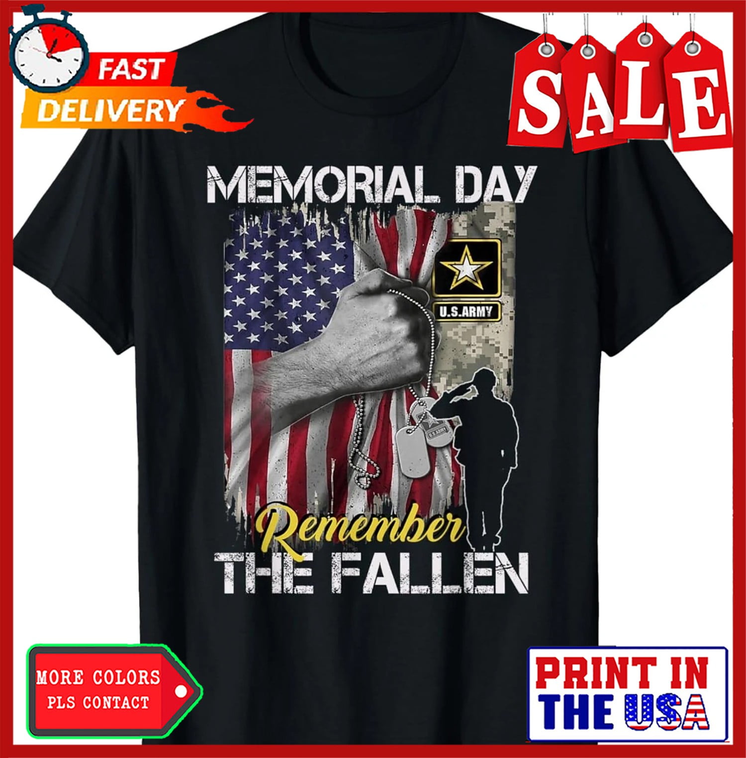 Sam Soft Memorial Day Remember The Fallen Veteran Military Vintage T-Shirt - Walmart.com