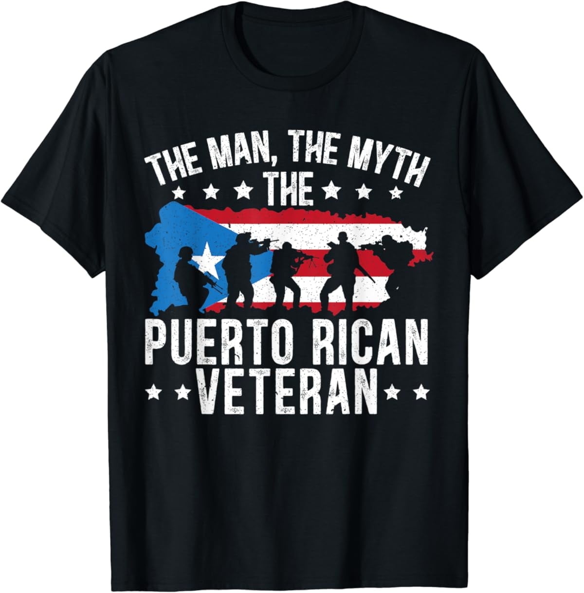 Sam Soft Mens The Man The Myth The Puerto Rican Veteran Military Army T ...