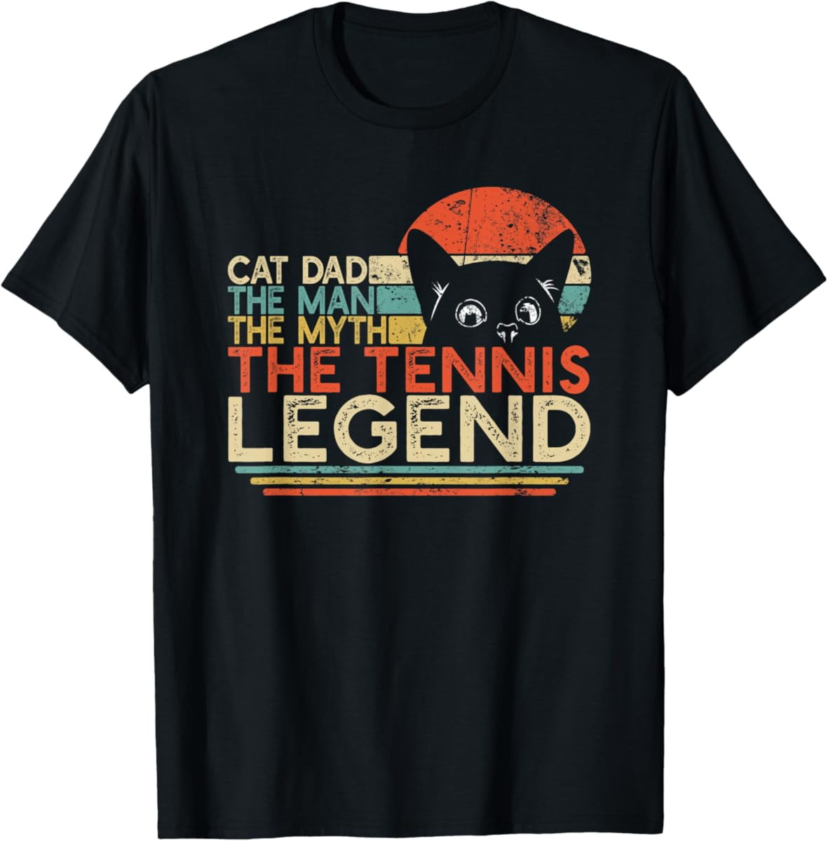 Sam Soft Mens Vintage Tennis Player Tee Cat Dad Man Myth Tennis Legend ...