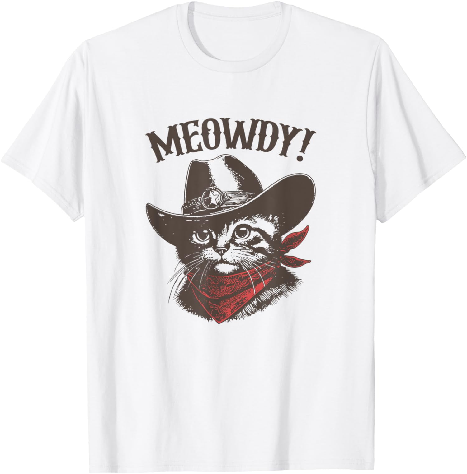 Sam Soft Meowdy Cat Wrangler Cat Country Western Funny Cat T-Shirt ...