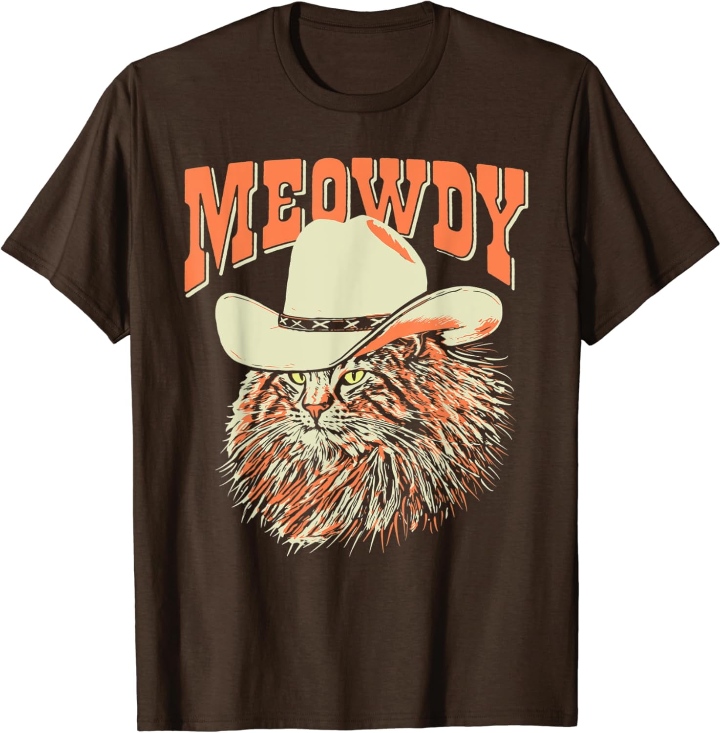 Sam Soft Meowdy! Funny Country Music Cat Wrangler Hat Vintage T-Shirt ...
