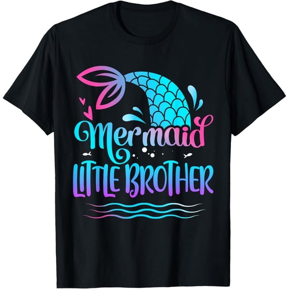 Sam Soft Mermaid Little Brother Cute Mermaid Birthday Family Matching T ...