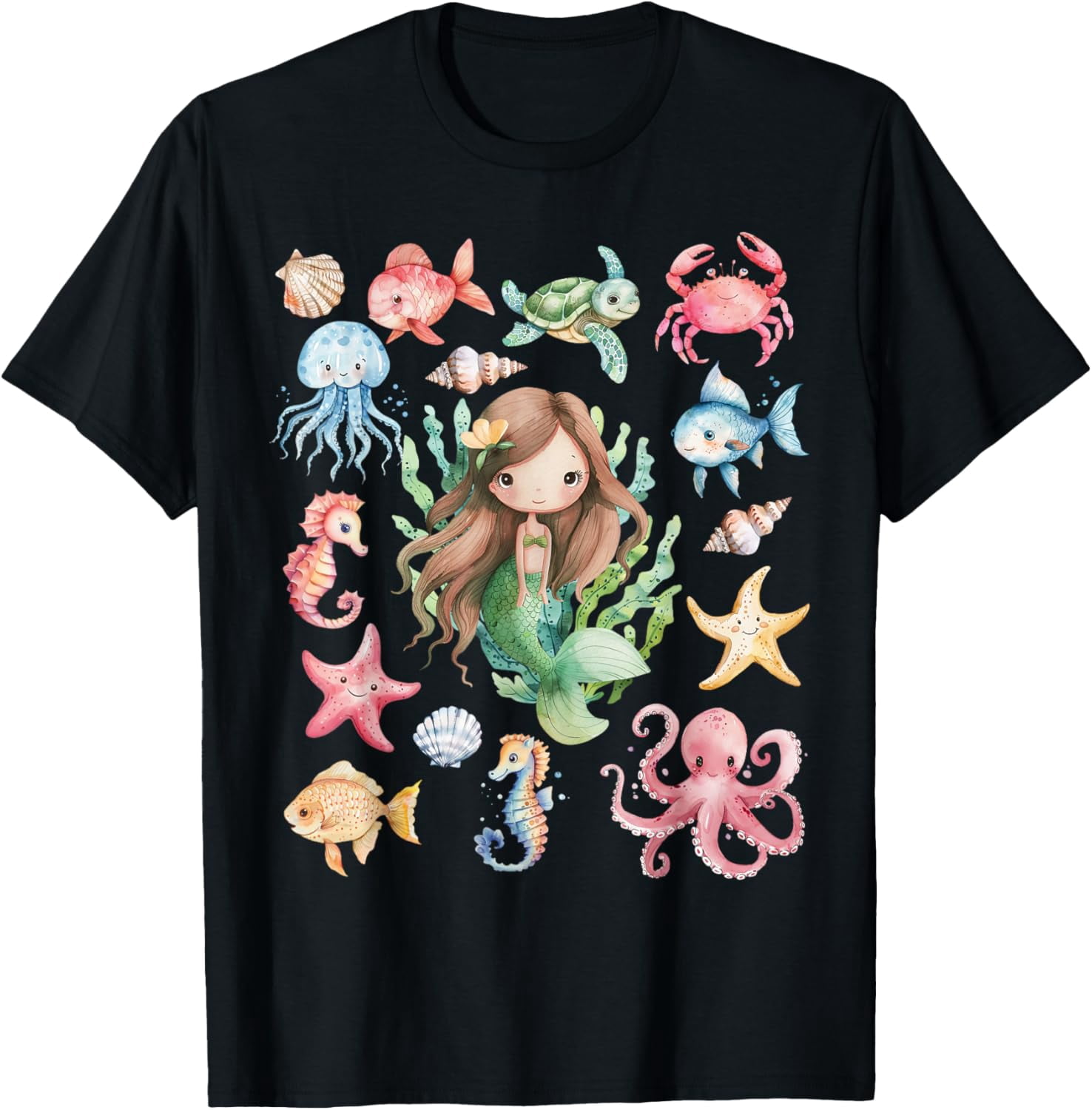 Sam Soft Mermaid Vibe Mermaid Squad Party Birthday Girl Women T-Shirt ...