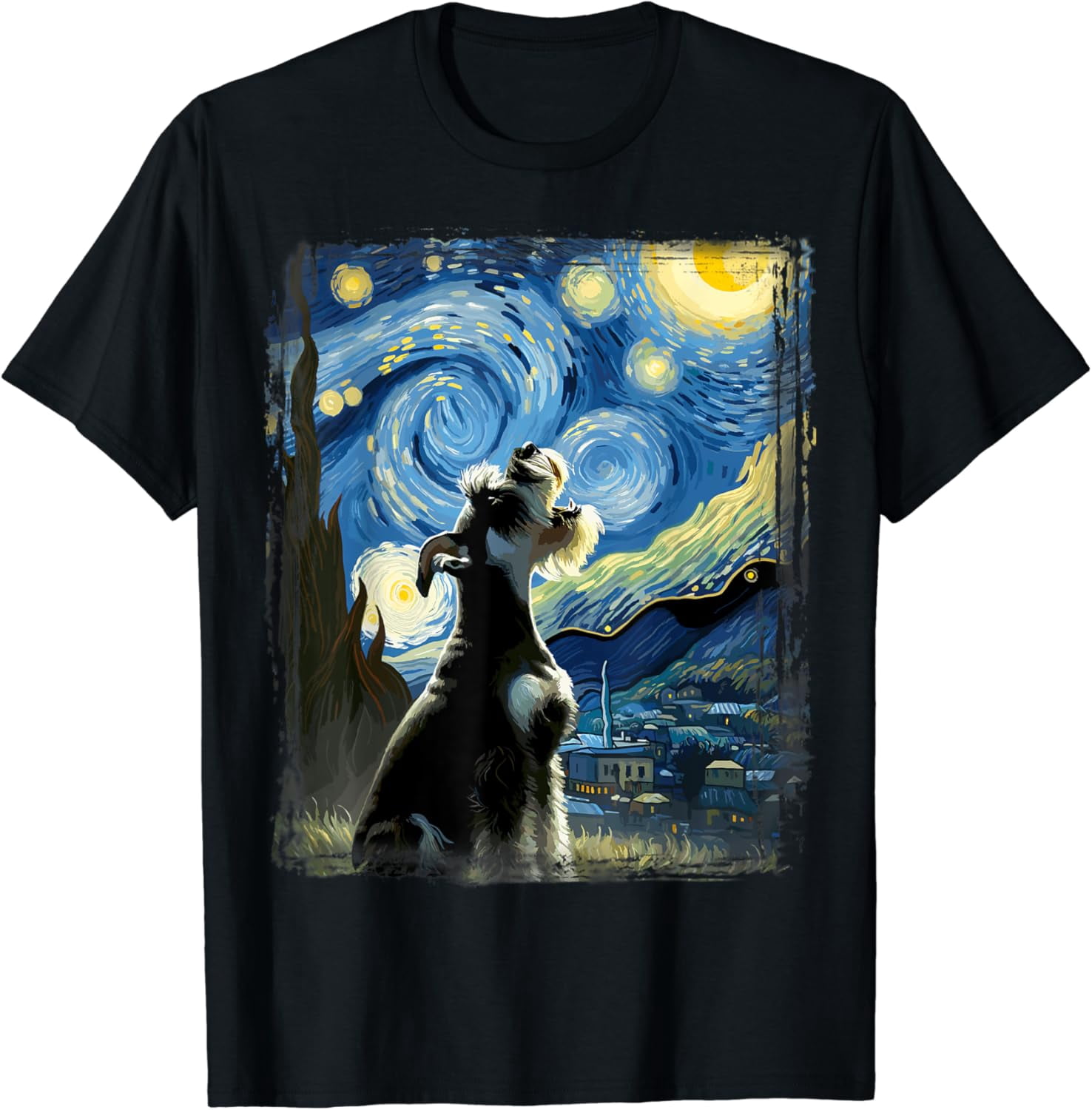 Sam Soft Mini Schnauzer Dog Van Gogh Starry Night Miniature Schnauzer T ...