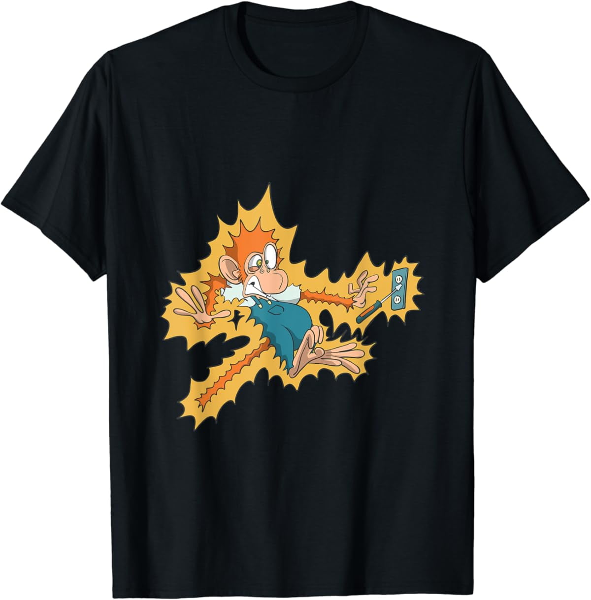 Sam Soft Monkey Electrician Getting Electric Shock T-Shirt - Walmart.com