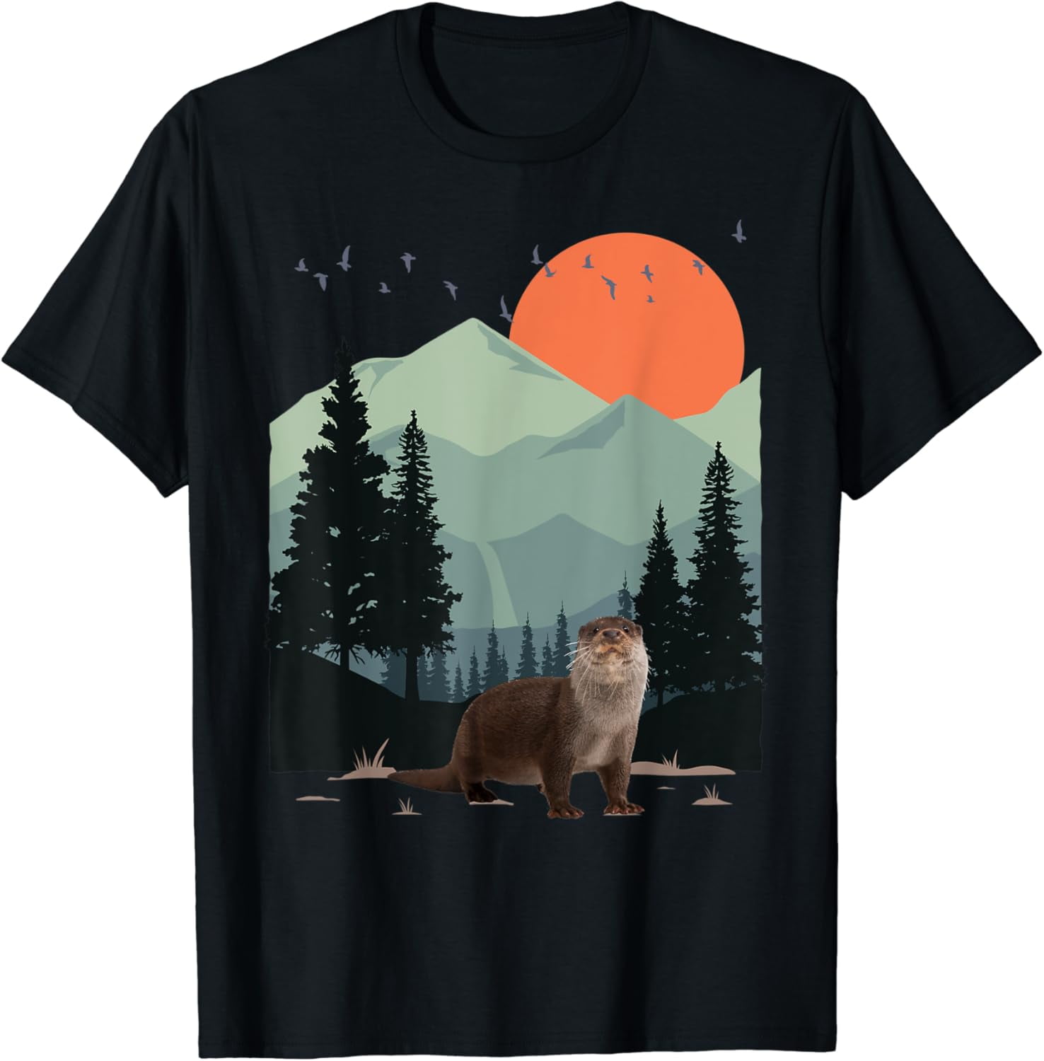 Sam Soft Mountain Landscape Adventure Sunset Pine Tree Sea Otter T ...