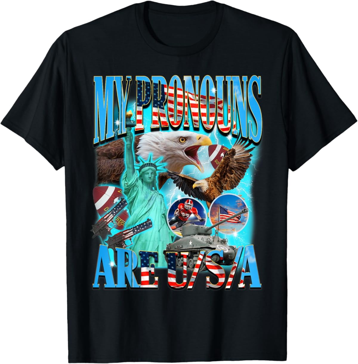 Sam Soft My Pronouns Are Usa American Signature Patriotic 4Th Of July T ...