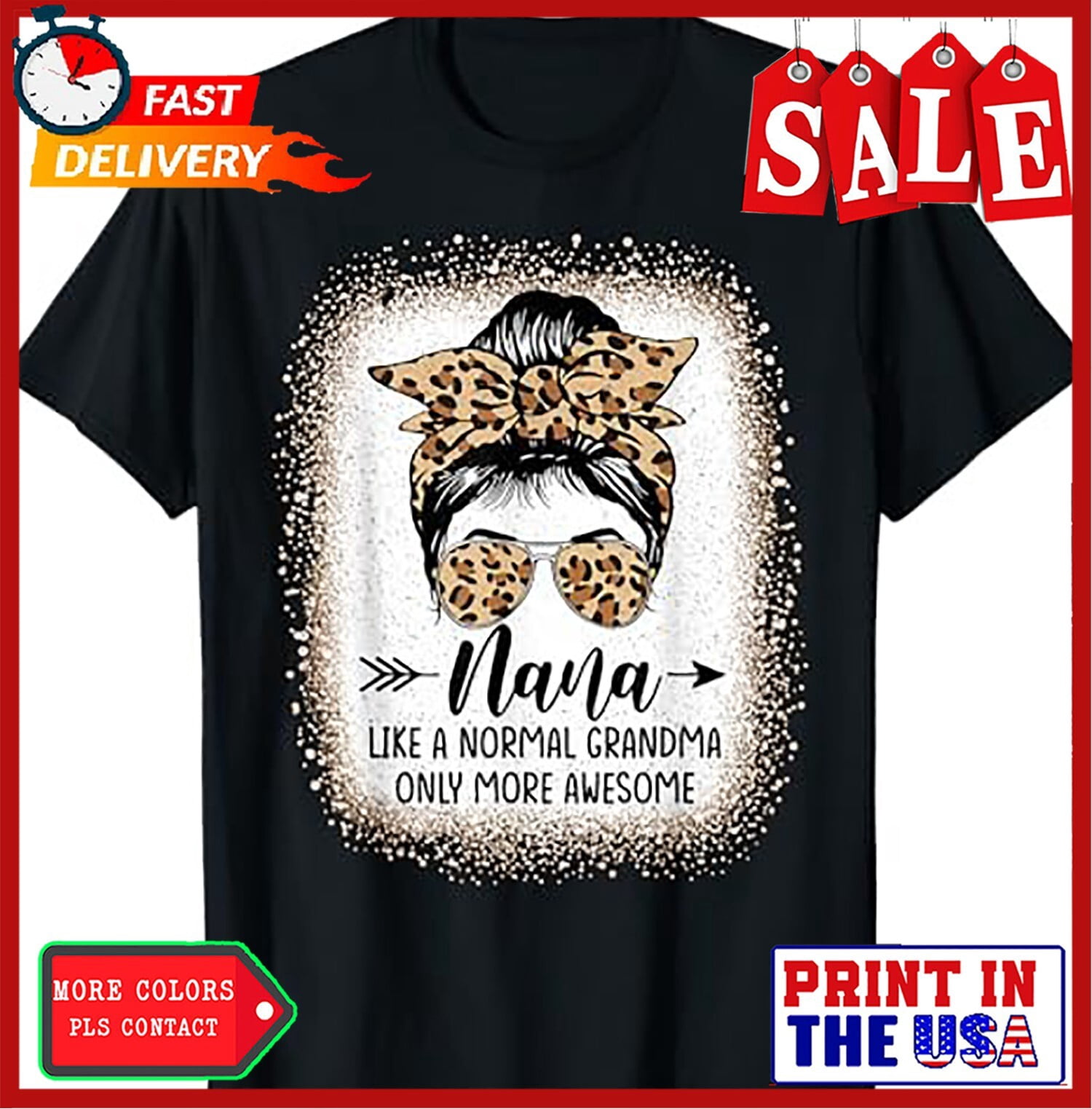 Sam Soft Nana Like A Normal Grandma Only More Awesome Messy Bun Women T ...