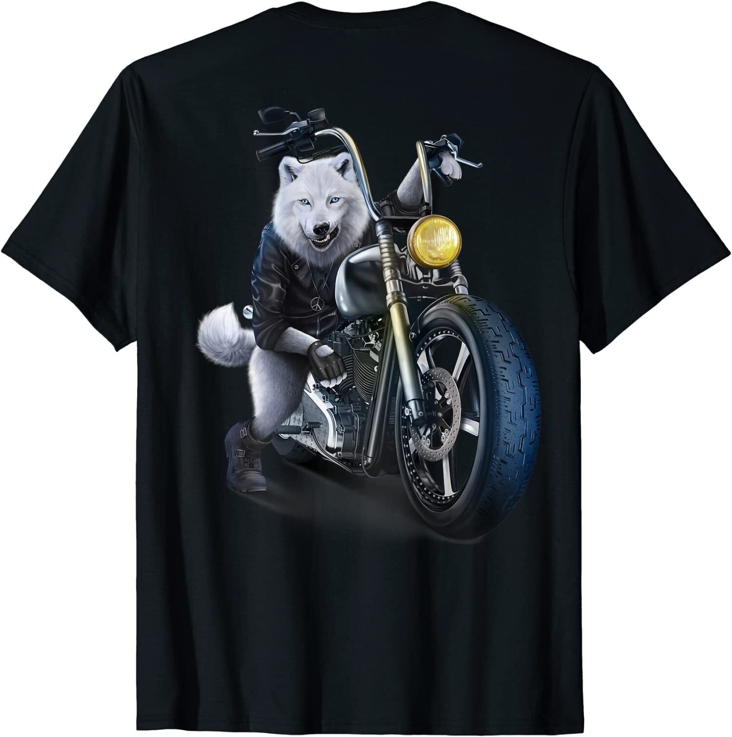 Sam Soft New Limited Wolf Riding Motorcycle Shirt (On Back) T-Shirt ...