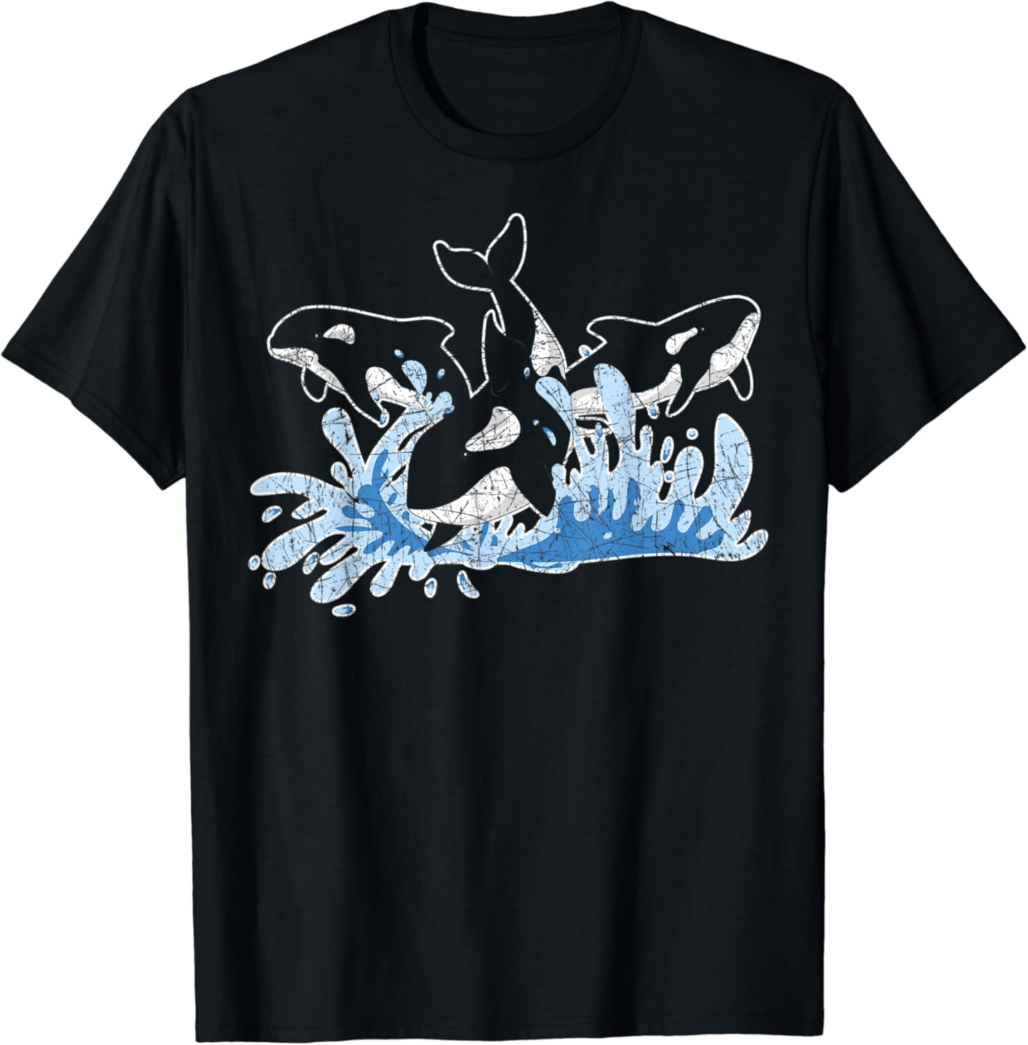 Sam Soft Ocean Animal Cute Orcas Sea Waves Aquarium Whale Orca T-Shirt - Walmart.com