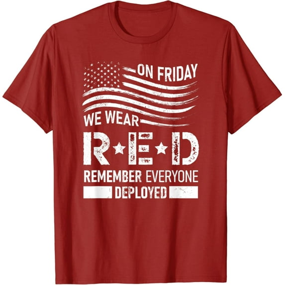 Sam Soft On Fridays We Wear Red Veteran American Soldier Deployment T ...