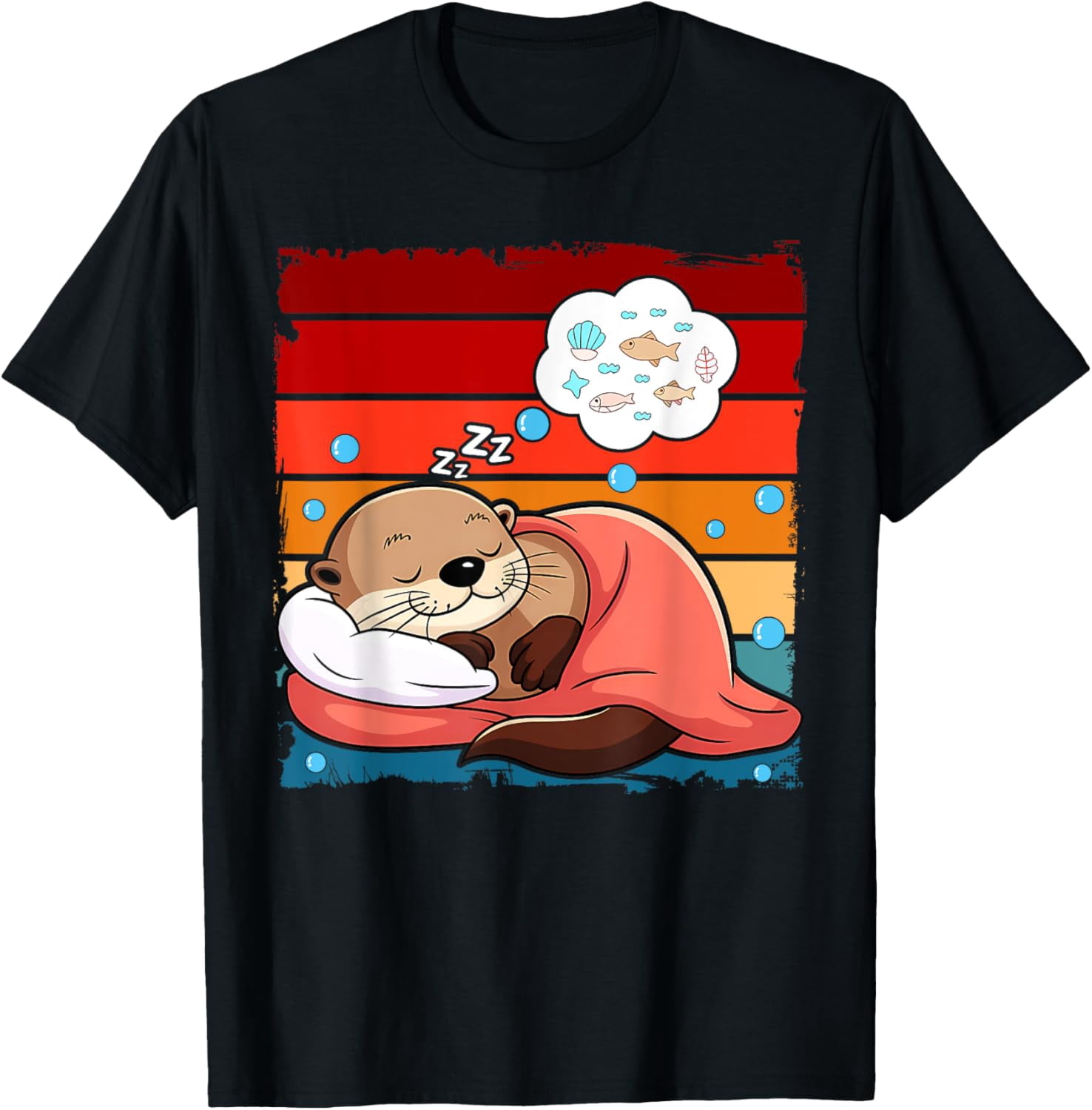 Sam Soft Otter Sleeping Animal Pajamas Nap PJs Outfit Sea Otter T-Shirt ...