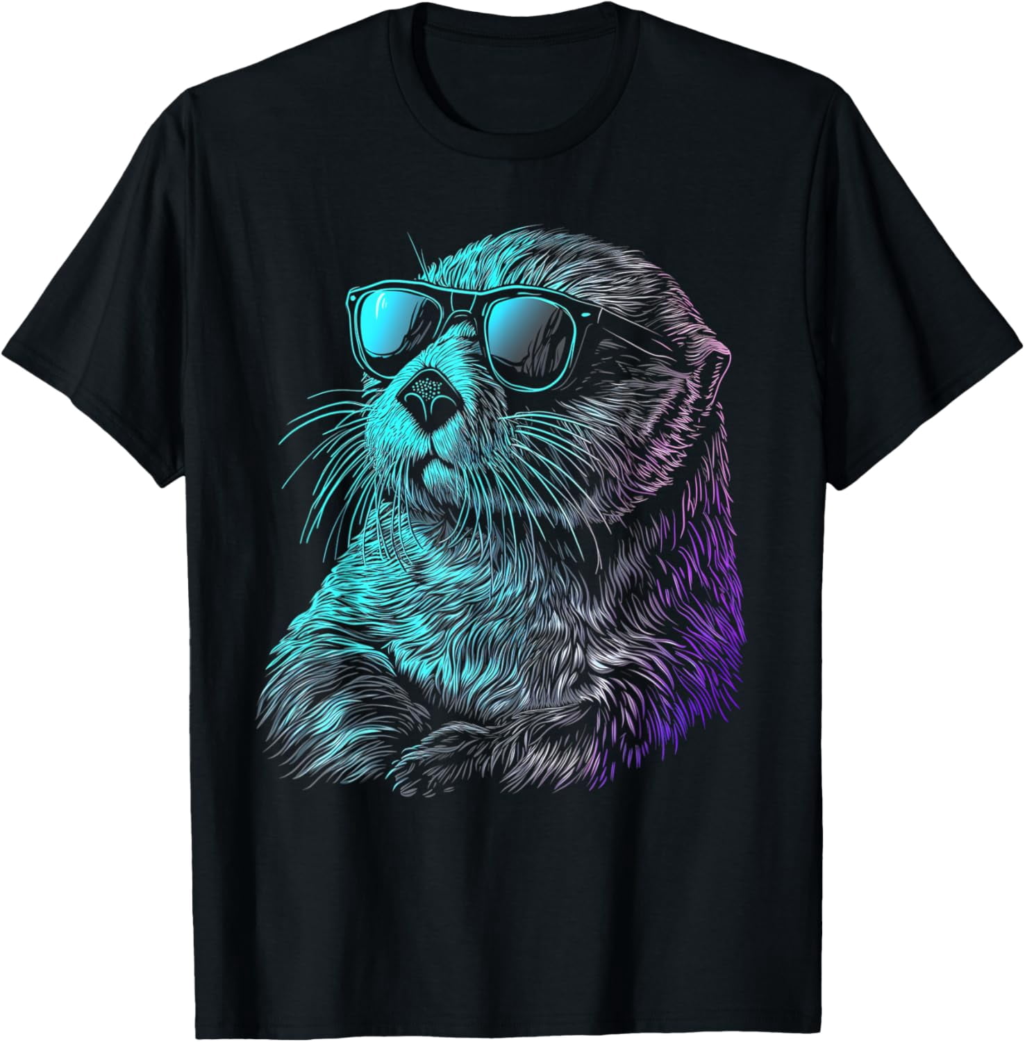 Sam Soft Otter Wearing Sunglasses Funny Cute Animal Sea Otter Lover T ...