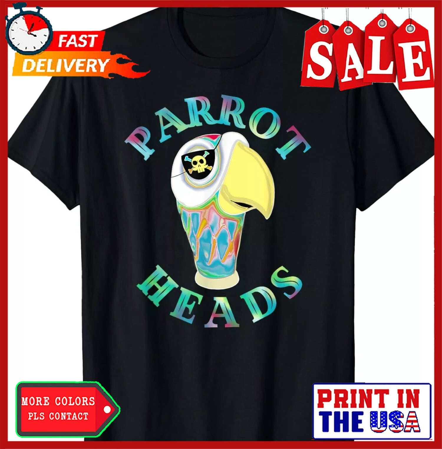 Sam Soft Parrot Heads Fan Design Parrots Lover Gift Tee Unisex T-Shirt ...