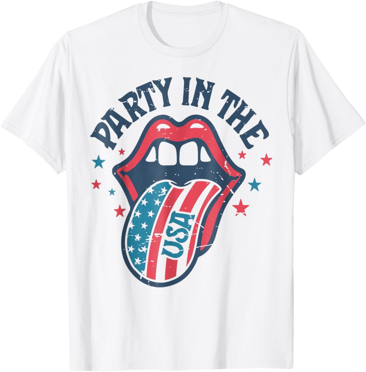 Sam Soft Party In The Usa Flag Tongue Retro 4Th Of July T-Shirt ...