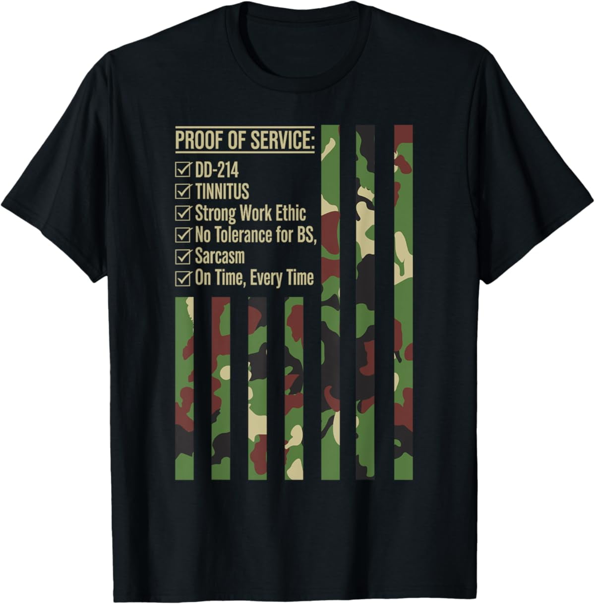 Sam Soft Proof Of Service T Shirt Camouflage Strip Usa Flag Dd-214 T ...