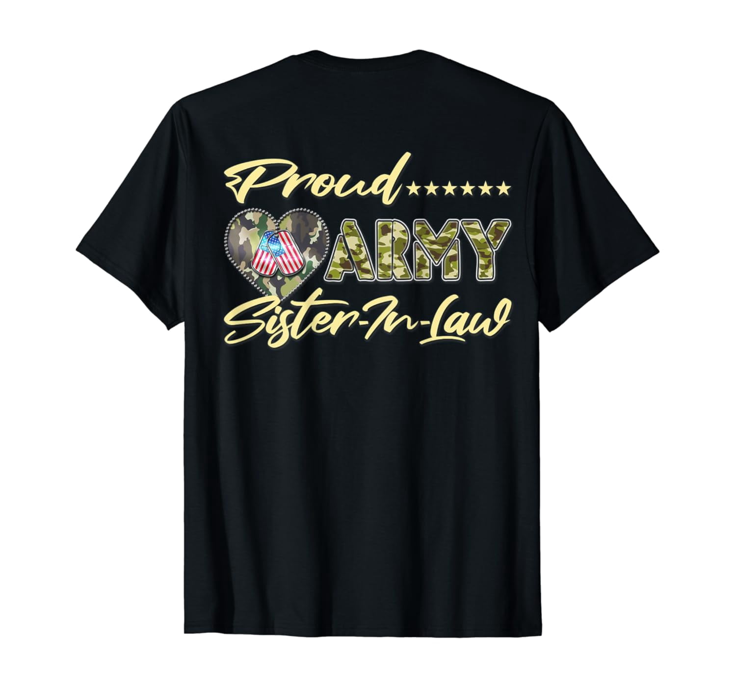 Sam Soft Proud Army Sister-In-Law - US Flag Dog Tags Military Family T ...