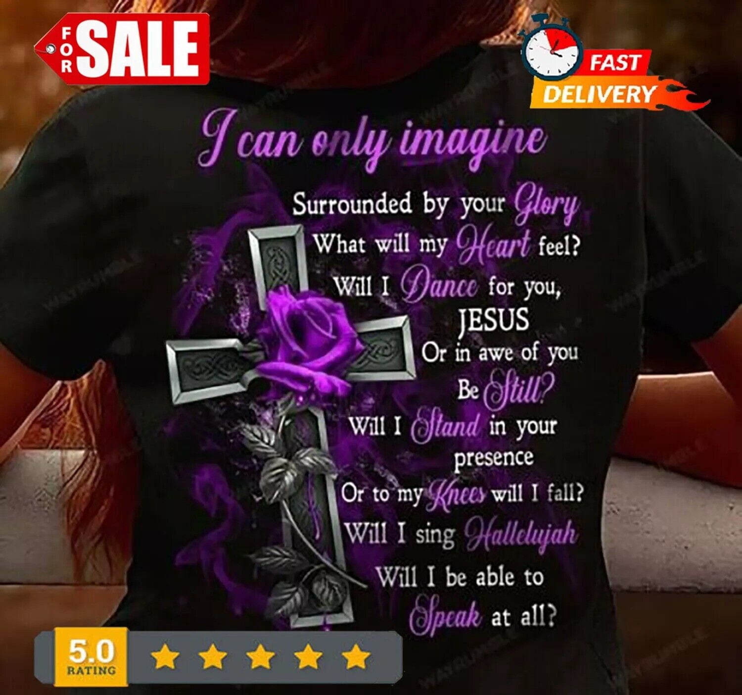 Sam Soft Purple Rose Shirt, The Amazing Cross Shirt, I Can Only Imagine ...