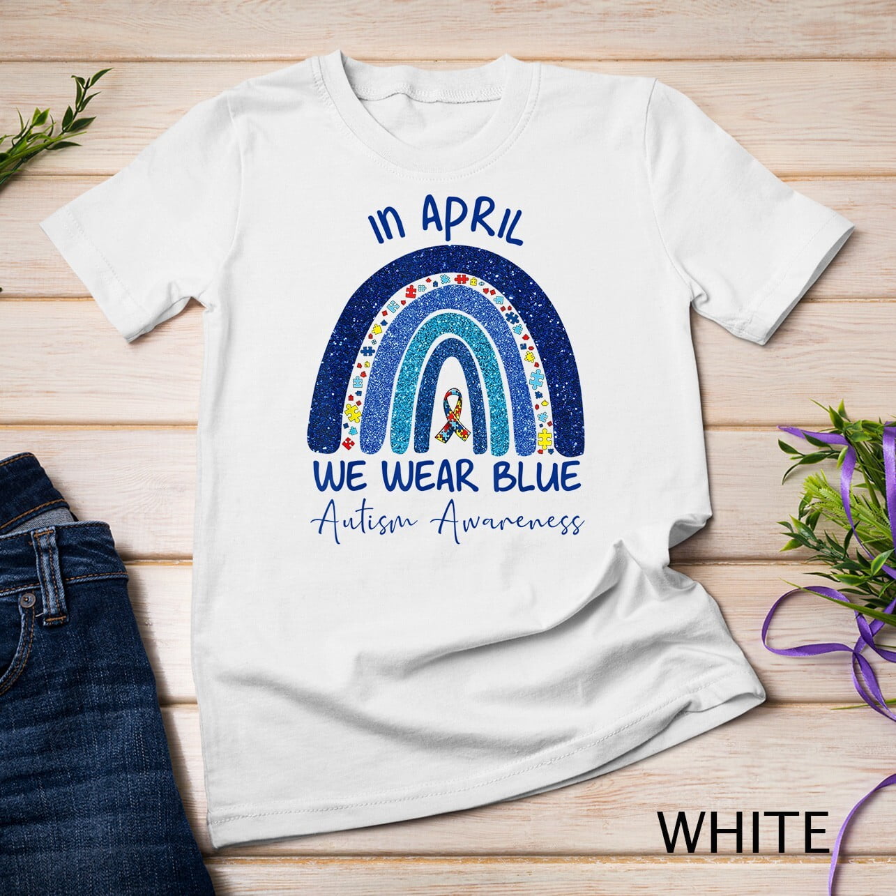 Sam Soft Rainbow Autism In April We Wear Blue Autism Awareness Month ...