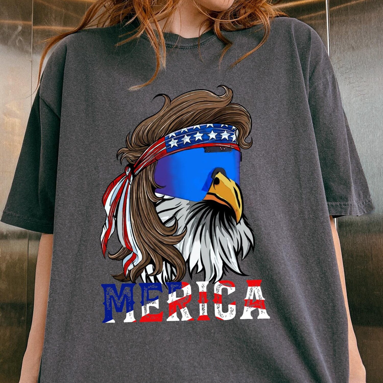 Sam Soft Retro Comfort Eagle Merica T-shirt, Merica Mullet Eagle Shirt ...