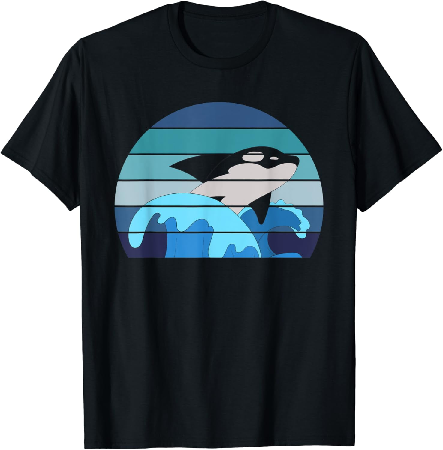 Sam Soft Retro Orca Waves Sea Animal Ocean Diving Gift Killer Whale T ...
