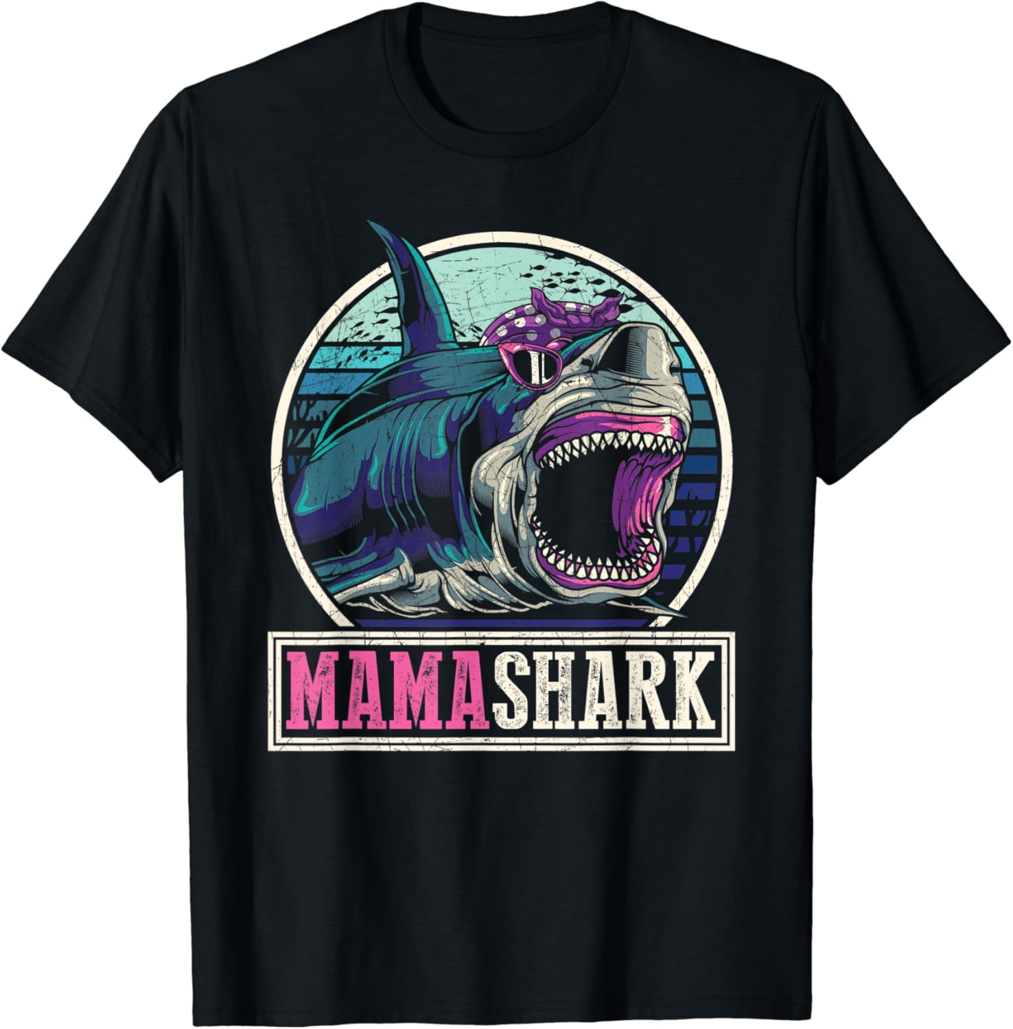 Sam Soft Retro Sea Monster Mommy Gift Whale Animal Family Mama Shark T ...