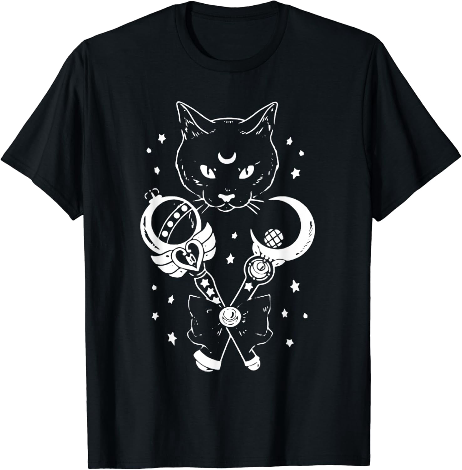 Sam Soft Sailor Meow Cute Moon Cat Space Magic Gothic T-Shirt - Walmart.com