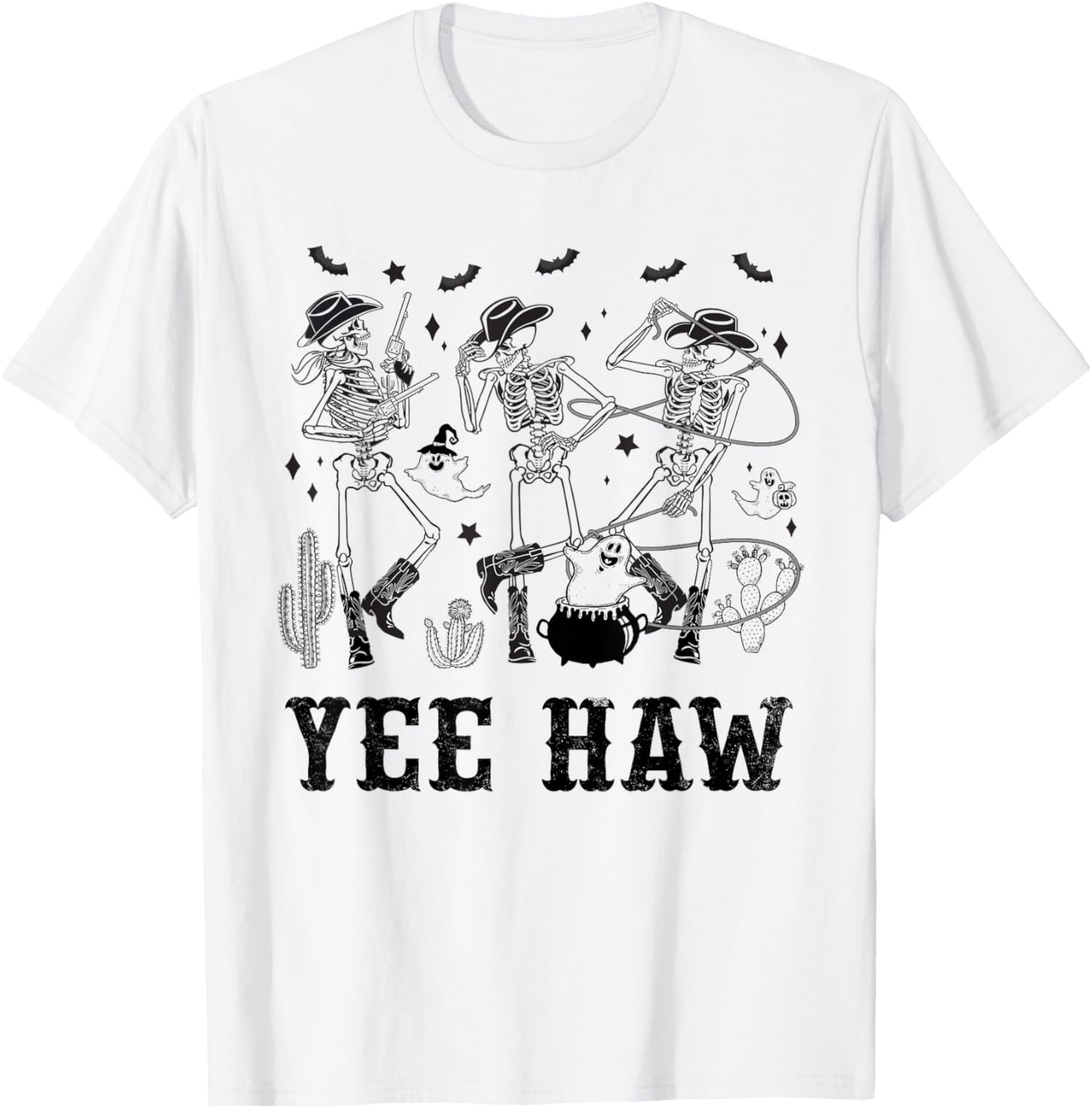 Sam Soft Skeletons Dancing Yee Haw Western Country T-Shirt - Walmart.com