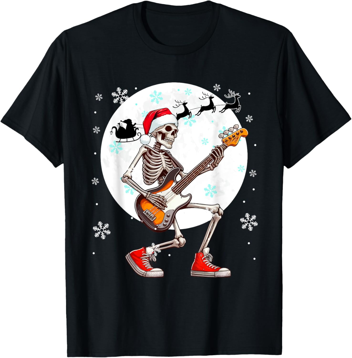 Sam Soft Skeletons Playing Guitar Bass Guitarist T-Shirt - Walmart.com