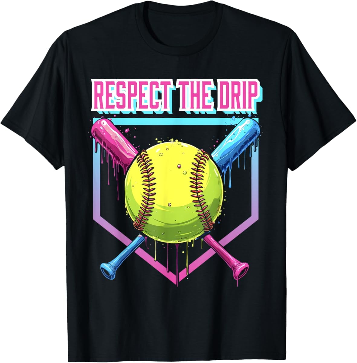 Sam Soft Softball Drip Girls Ice Cream Drip Youth Respect The Drip T ...