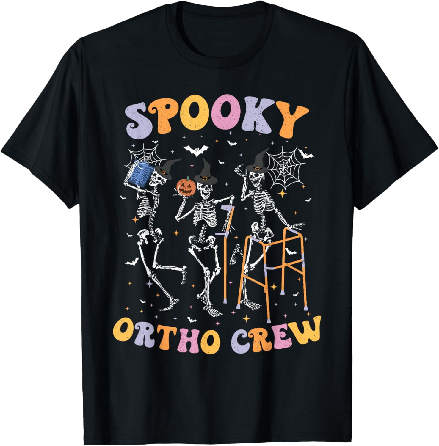 Sam Soft Spooky Ortho Crew Dancing Orthopedic Skeletons T-Shirt ...