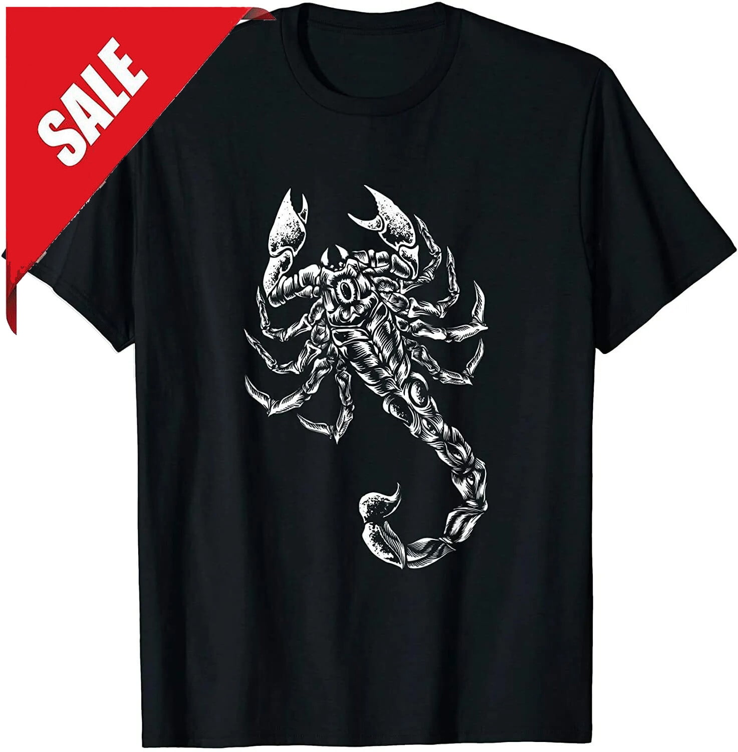 Sam Soft Sting White Scorpion Graphic T-Shirt Cotton Tee - Walmart.com