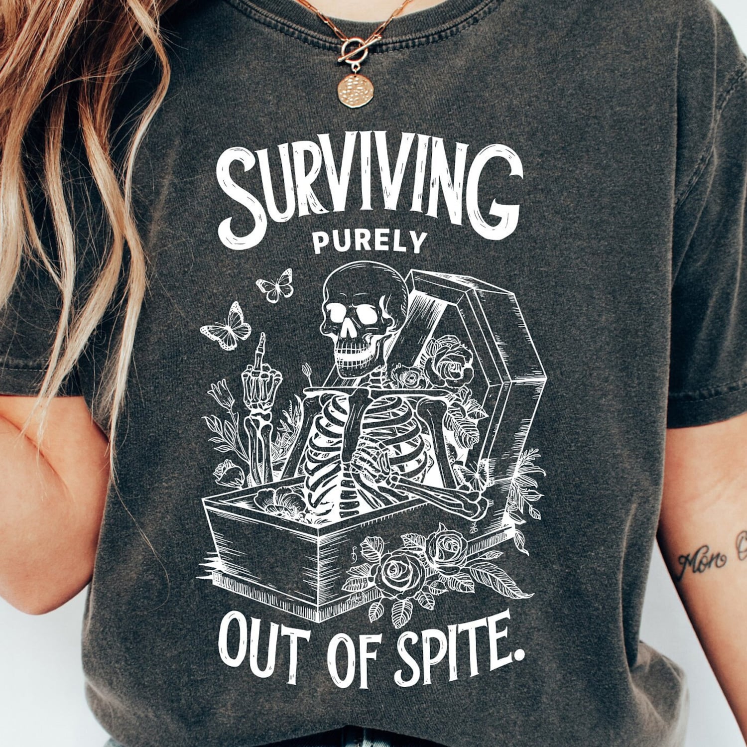 Sam Soft Surviving Purely Out Of Spite Comfort Shirt, Goth Celestial ...