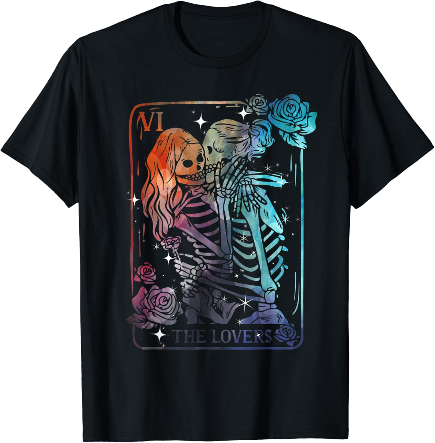Sam Soft The Lovers Tarot Card Occult Goth Gothic Kissing T-Shirt ...