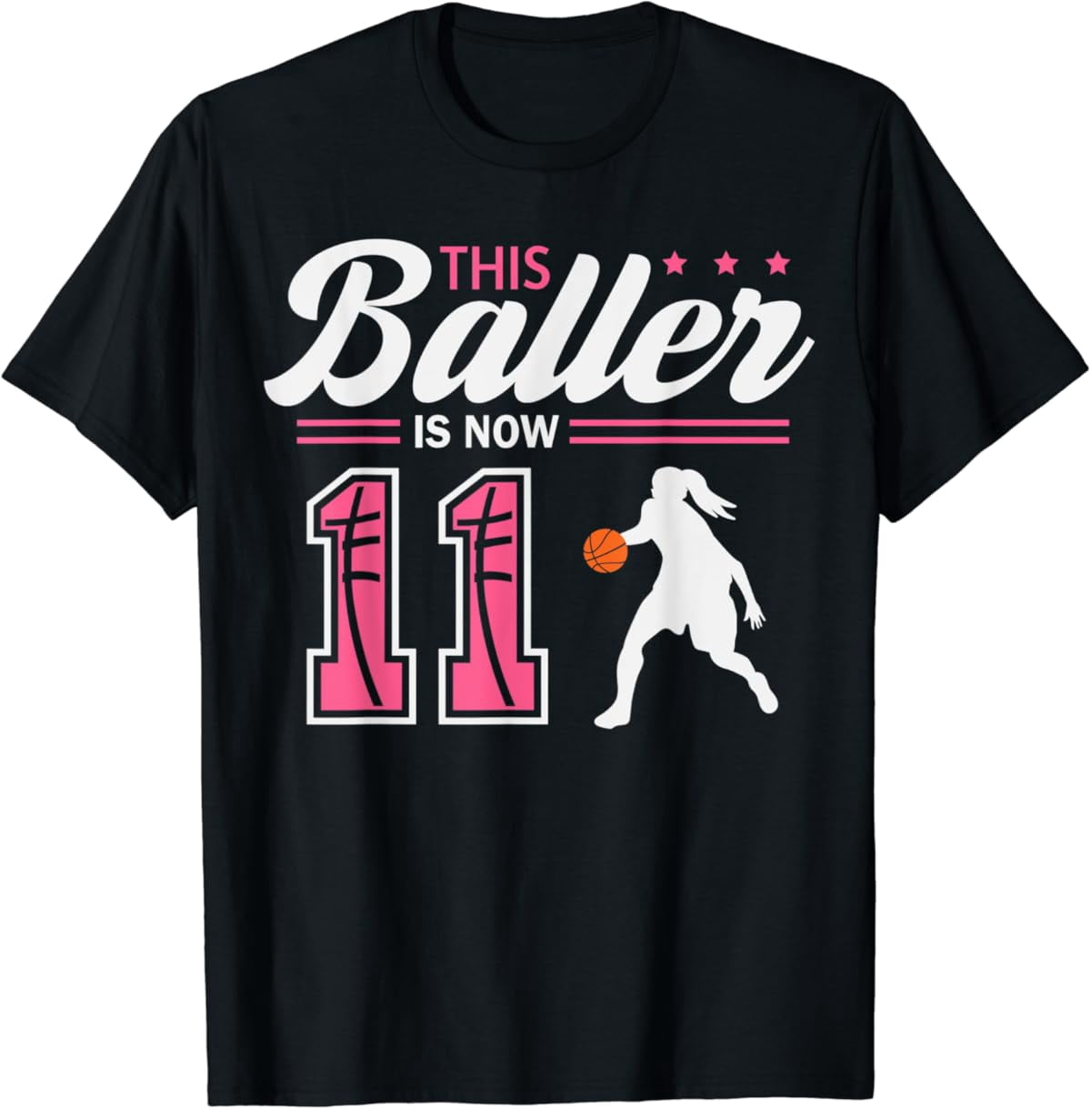 Sam Soft This Baller Is Now 11 Year Old Basketball 11Th Birthday Girl T ...